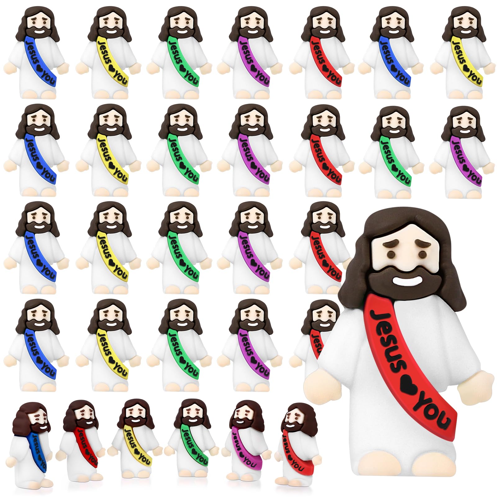 Amazon.com: Draupnir 30 Pcs Little Jesus Figures, Jesus Love You Mini ...