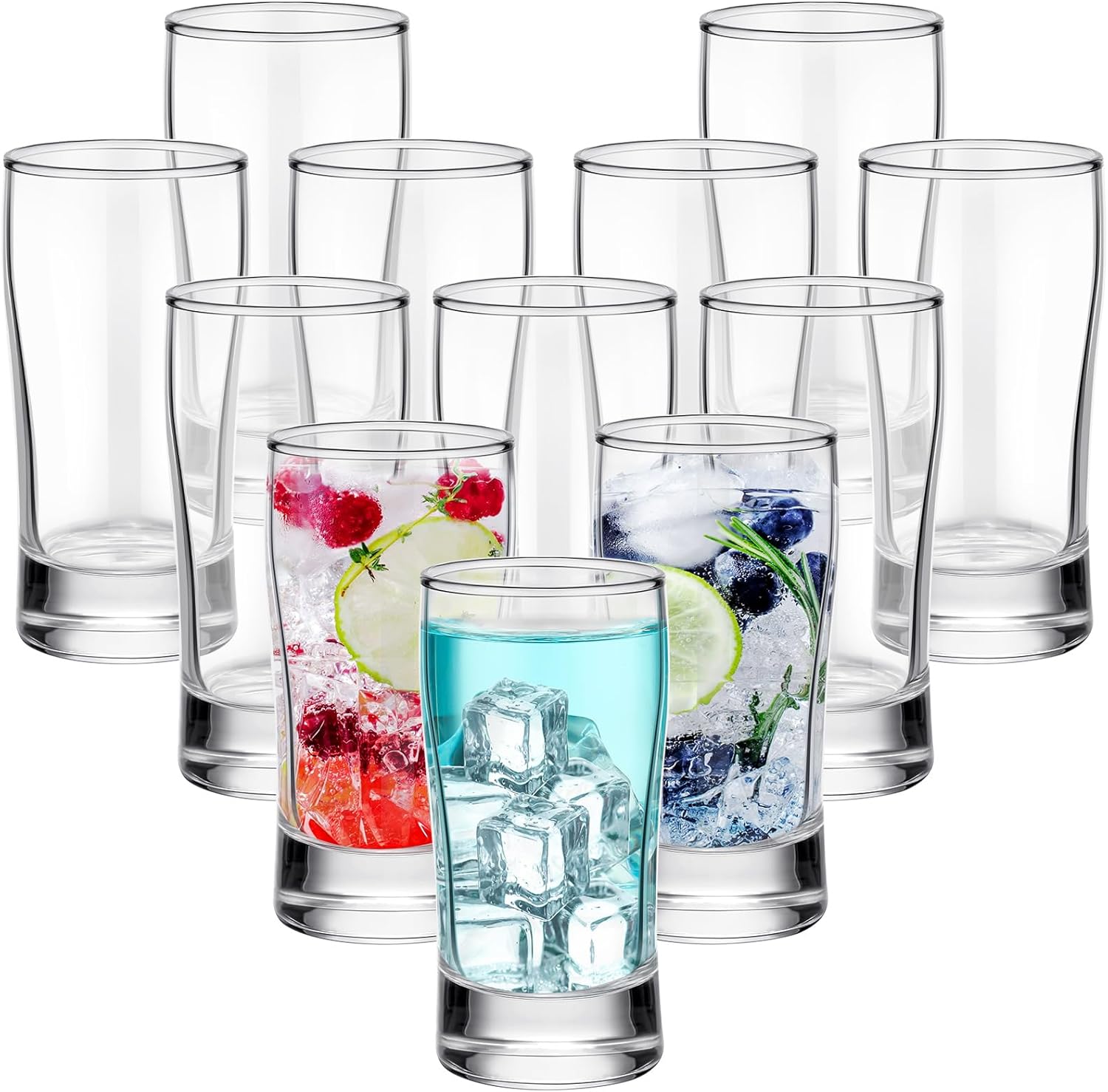 Amazon.com | Bokon 12 Pcs Beer Glasses, Small Juice Glasses Cups Iced ...