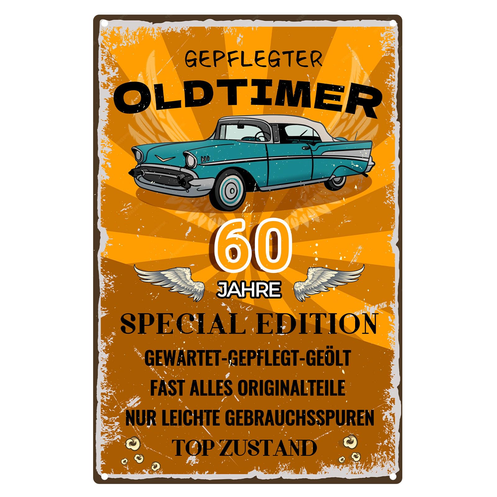 Amazon.de: Blechschild Schild 60 Geburtstag, SCHILD 60 JAHRE KLASSIKER ...