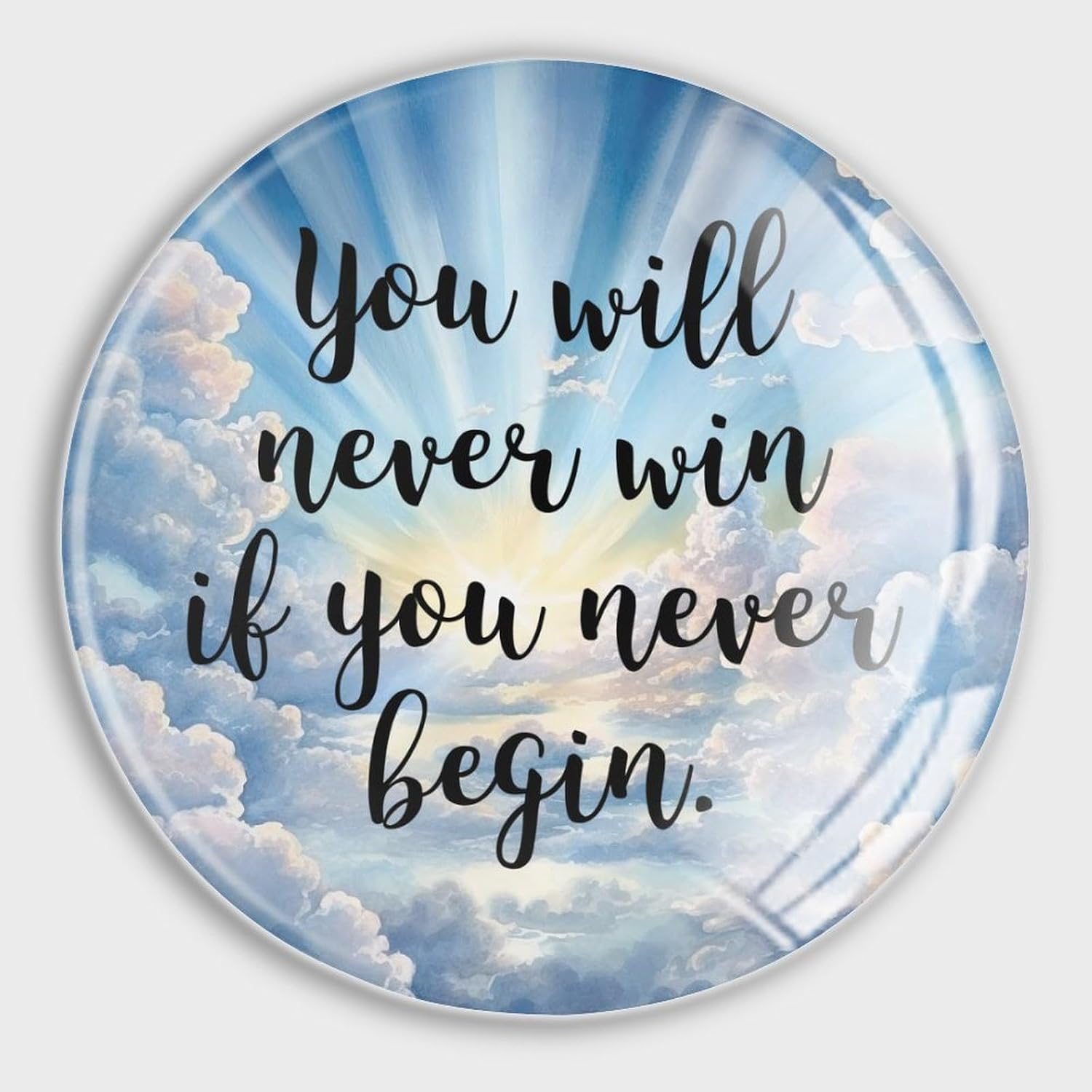 Amazon.com: You Will Never Win If You Never Begin Magnets Refrigerator ...