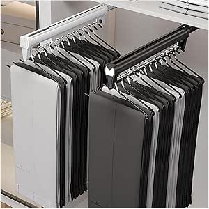 Retractable Closet Pull Out Rod Wardrobe Clothes Hanger Rail Extendable ...