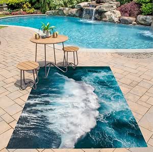 Amazon.com: Wonderful Ocean Beach Theme Indoor Outdoor Area Rug 2x3 ...