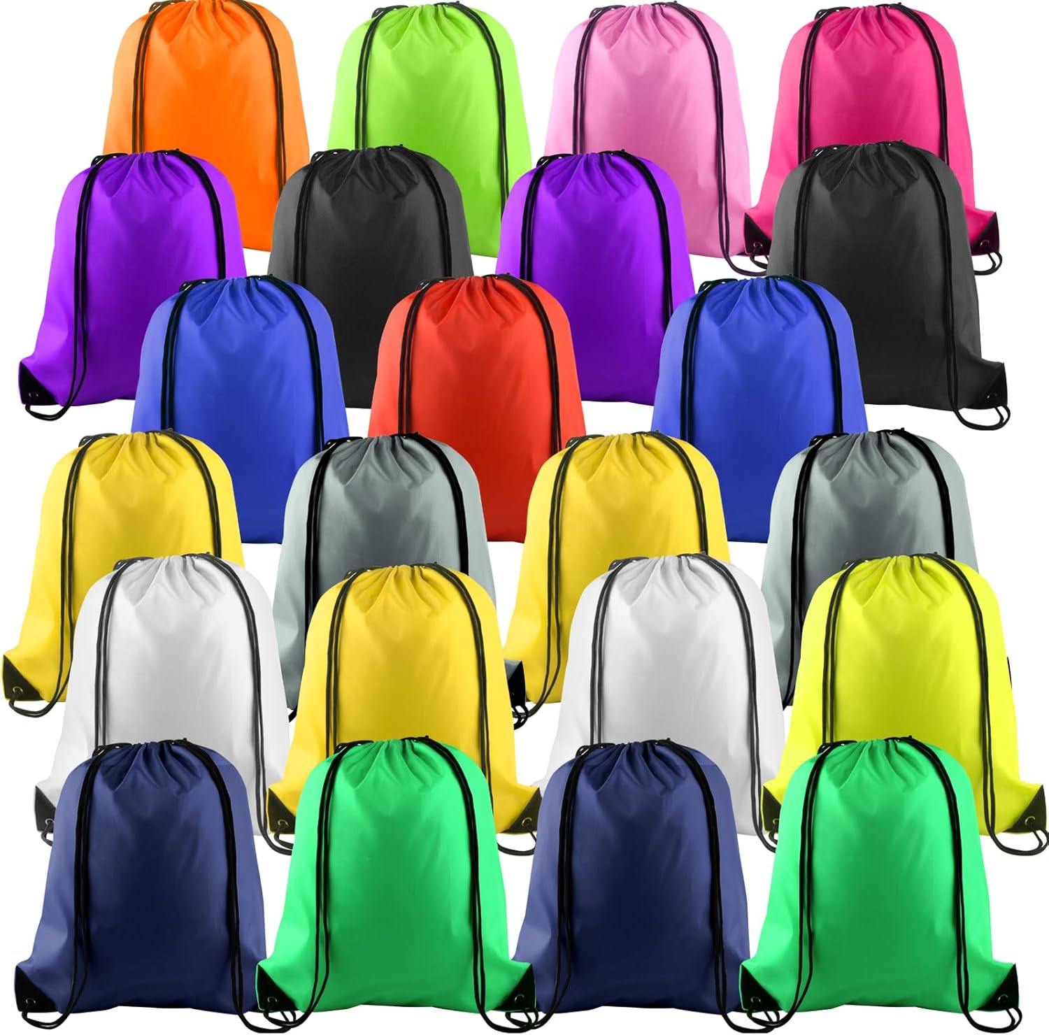 Amazon.com | KUUQA 25Pcs Drawstring Backpack Bags Bulk Drawstring Bag ...