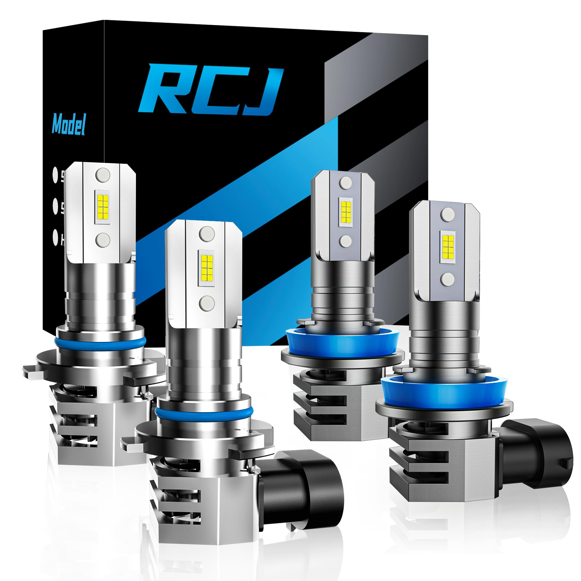 Buy RCJ 9005/HB3 H11/H8/H9 Fog Bulbs Combo, 6000K Cool White with ...