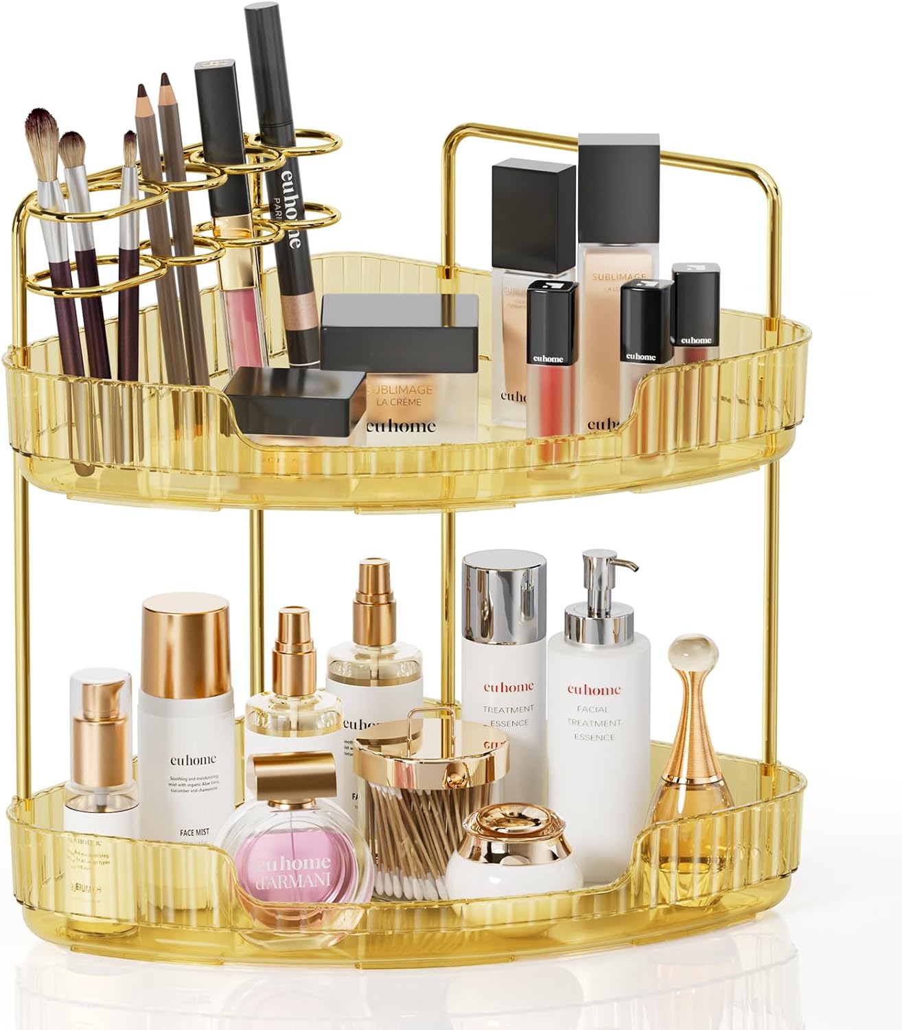 Amazon.com: EUHOME 2-Tier Corner Bathroom Counter Organizer Makeup ...