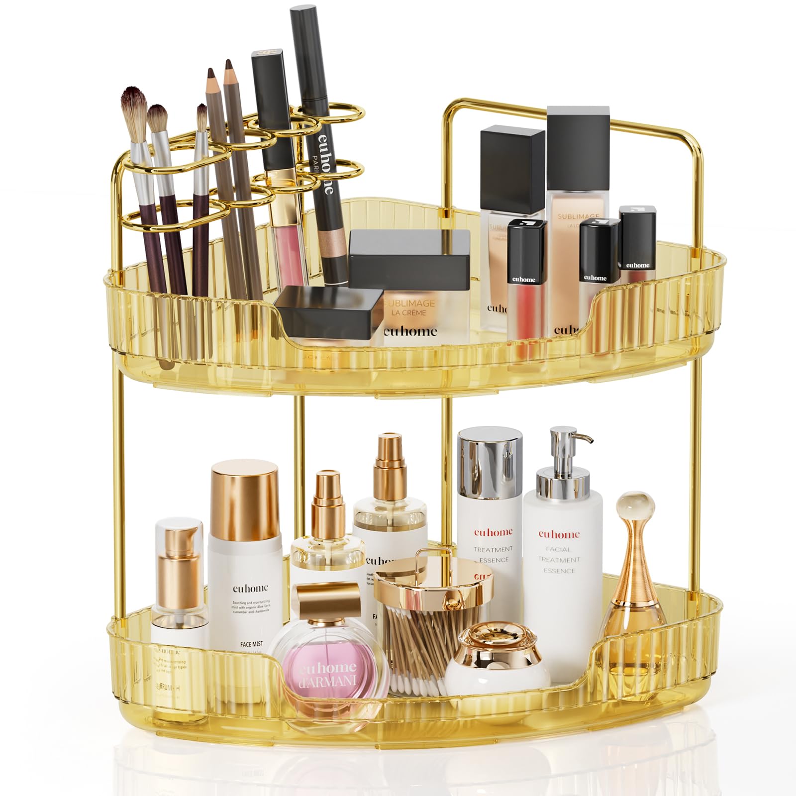 Amazon.com: EUHOME 2-Tier Corner Bathroom Counter Organizer Makeup ...
