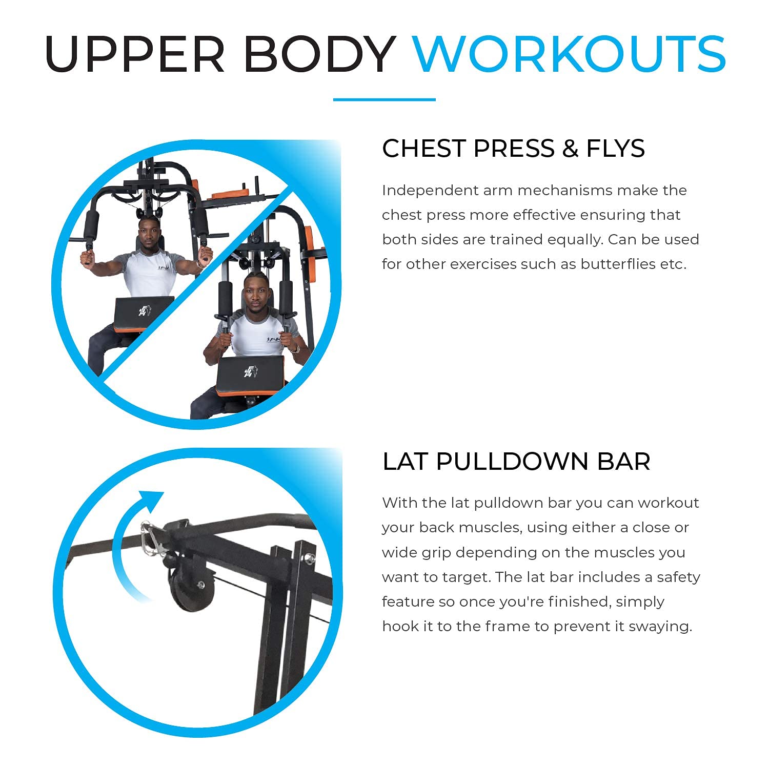 F4H TF-7002, (68 KG) Multi Gym Workout Station Fitness Body Exercise ...