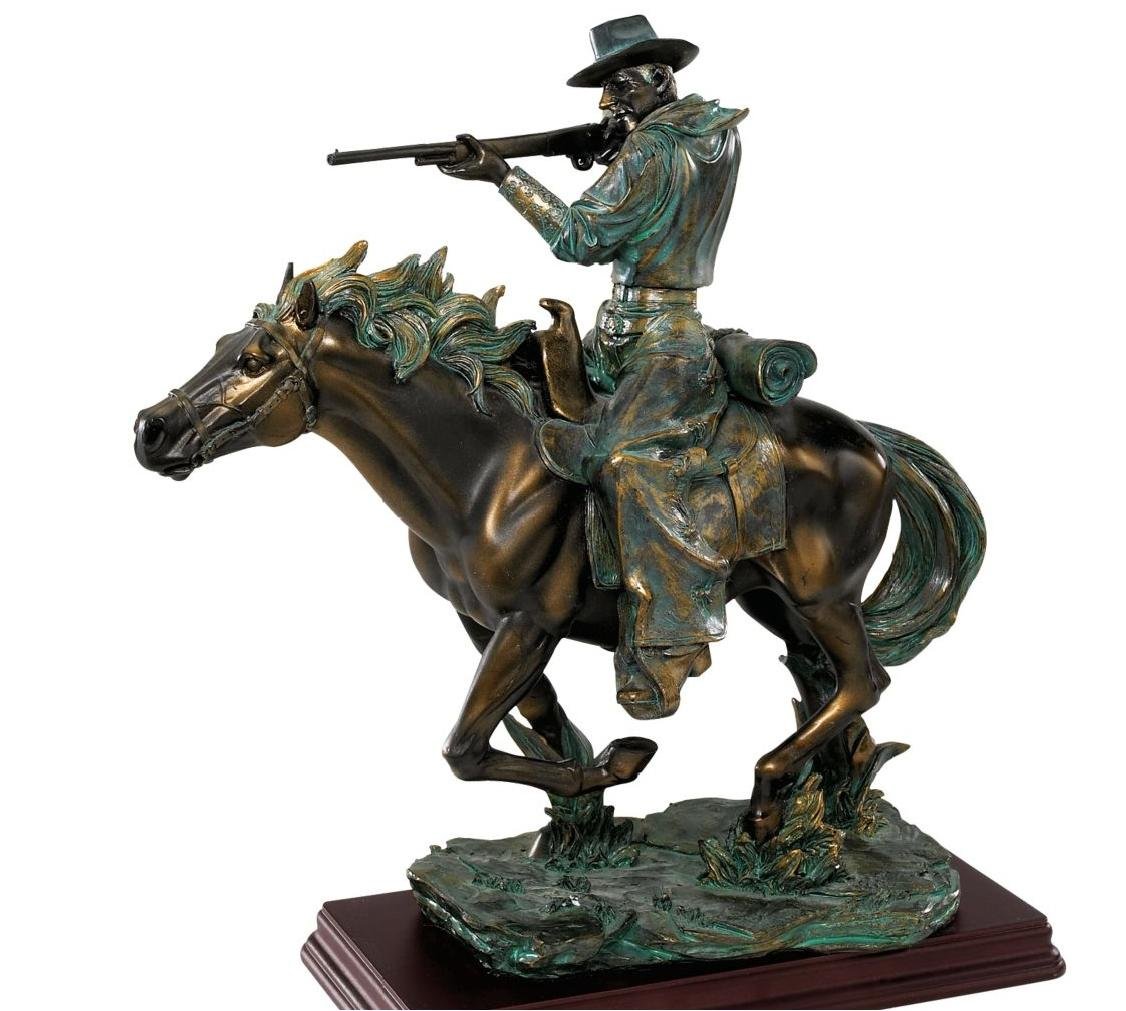 Amazon.com: Bronze Finish Wild West Cowboy Sharp Shooter Sculpture Man ...