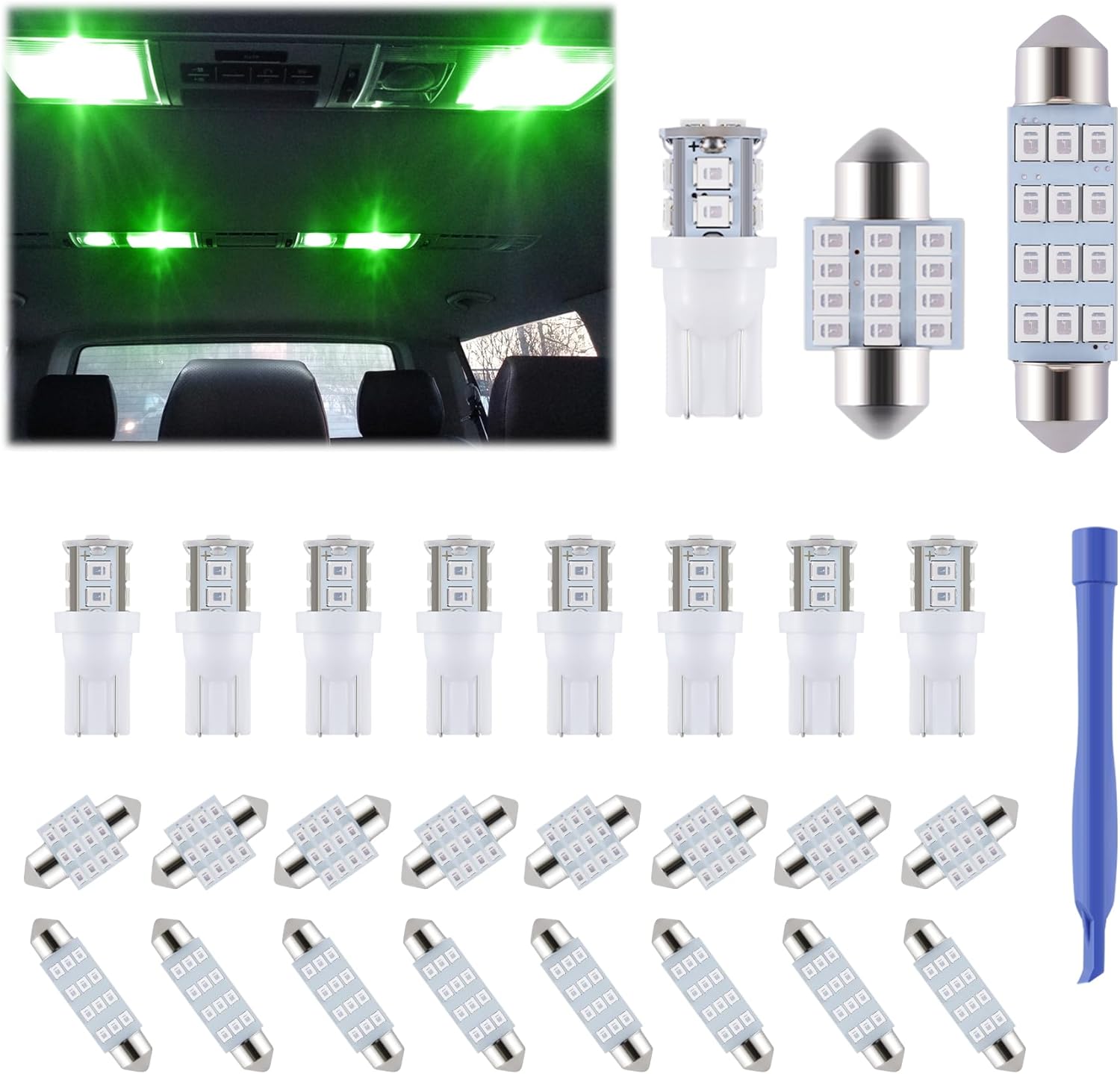 Amazon.com: iFunyLED 24 Pieces Dome Light LED Car Interior Bulb Kit Set ...