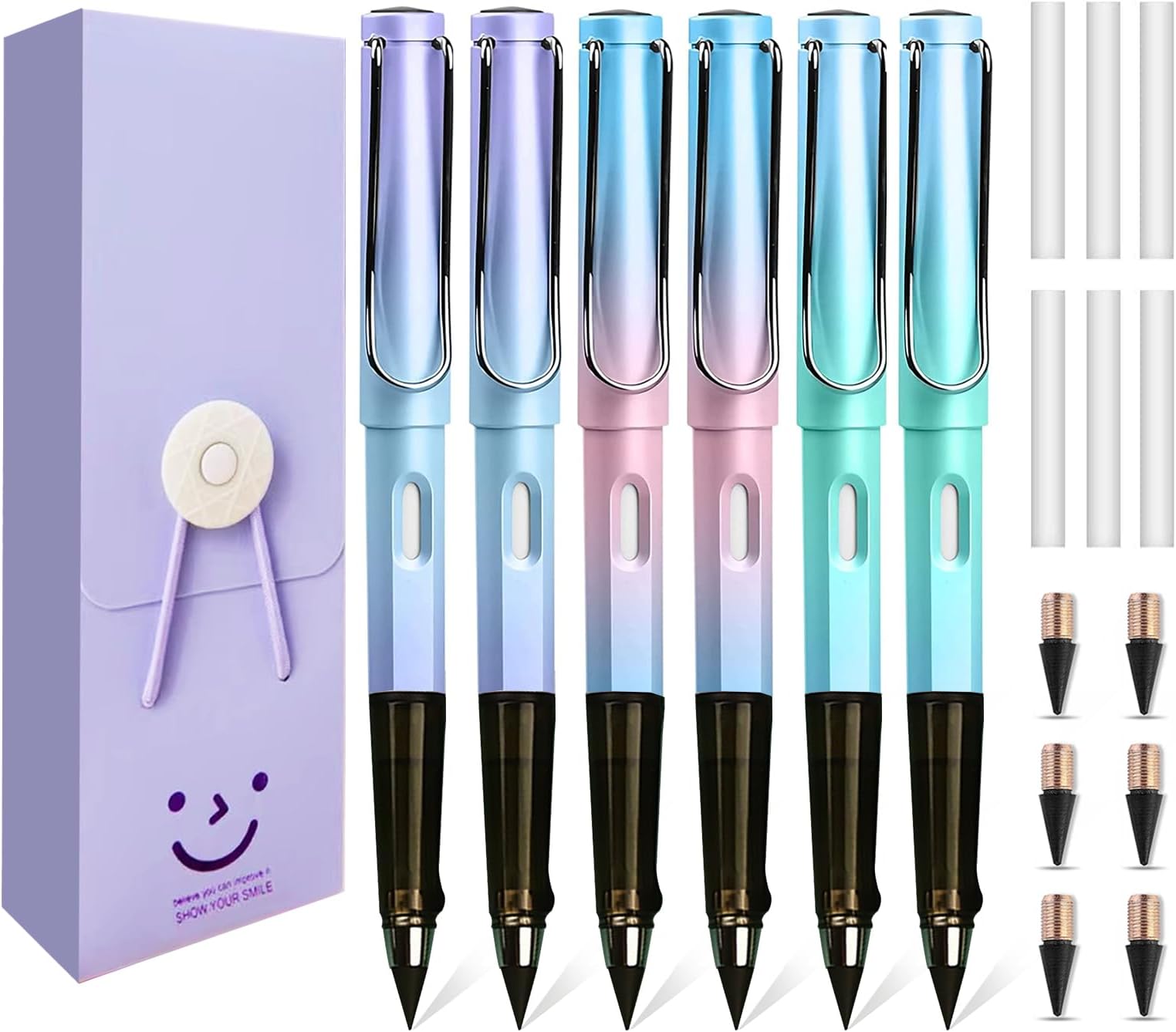 Amazon.com : Lyomied 6Pcs Infinity Pencil, Inkless Pencils Eternal ...