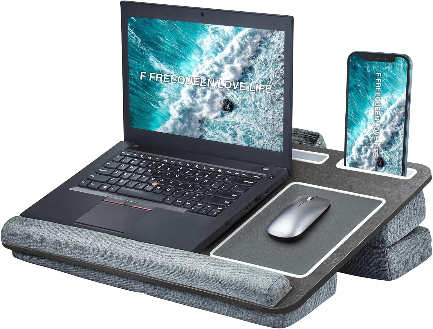 HUANUO Bureau pour ordinateur portable – Bureau portable avec coussin d ...