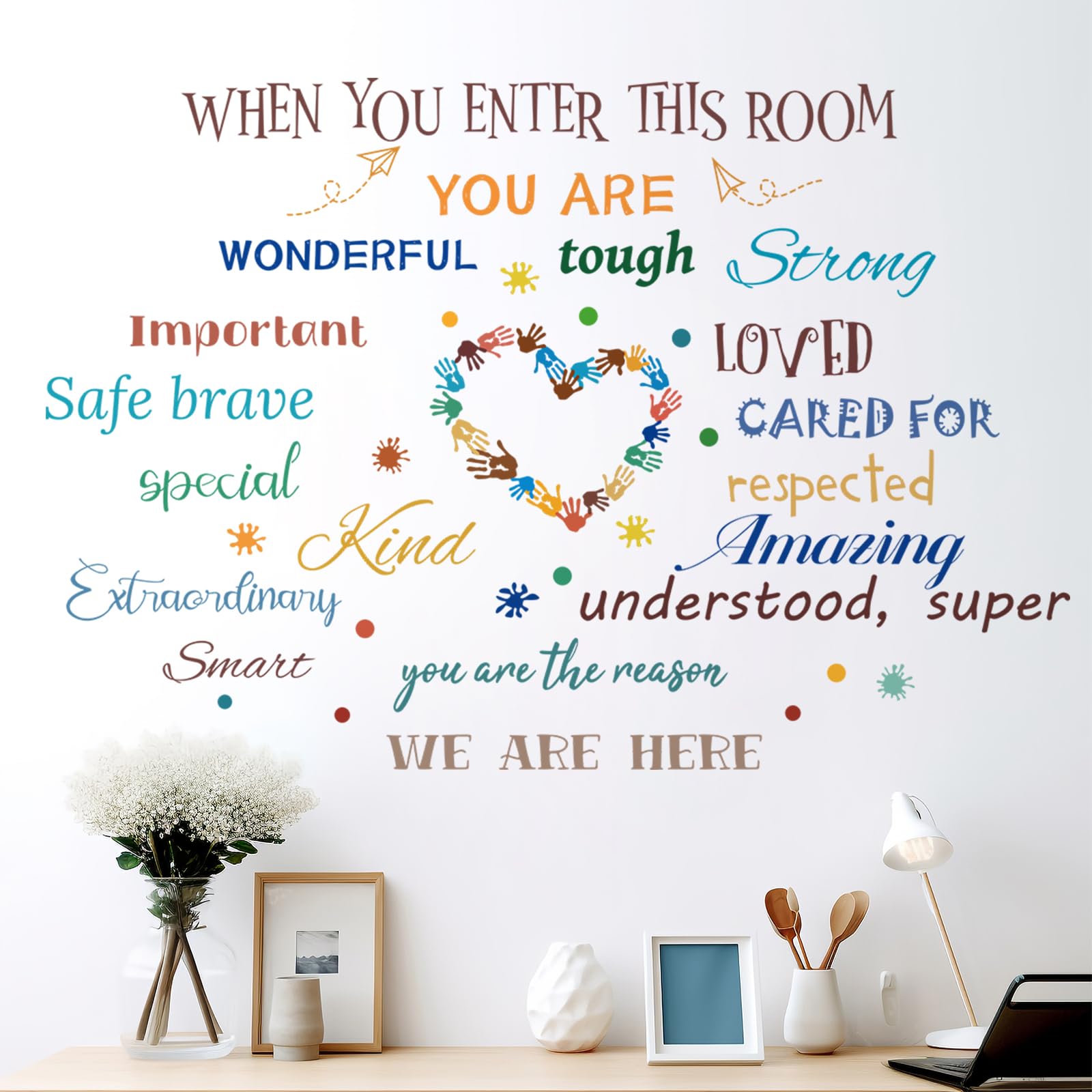 Amazon.com: RAINBOW WSK Colorful Inspirational Quote Wall Decals ...