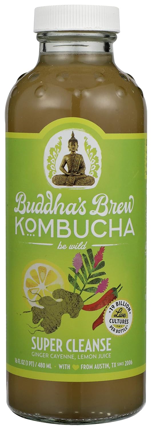 Amazon.com: Buddhas Brew Super Cleanse Kombucha, 16 FZ : Grocery ...