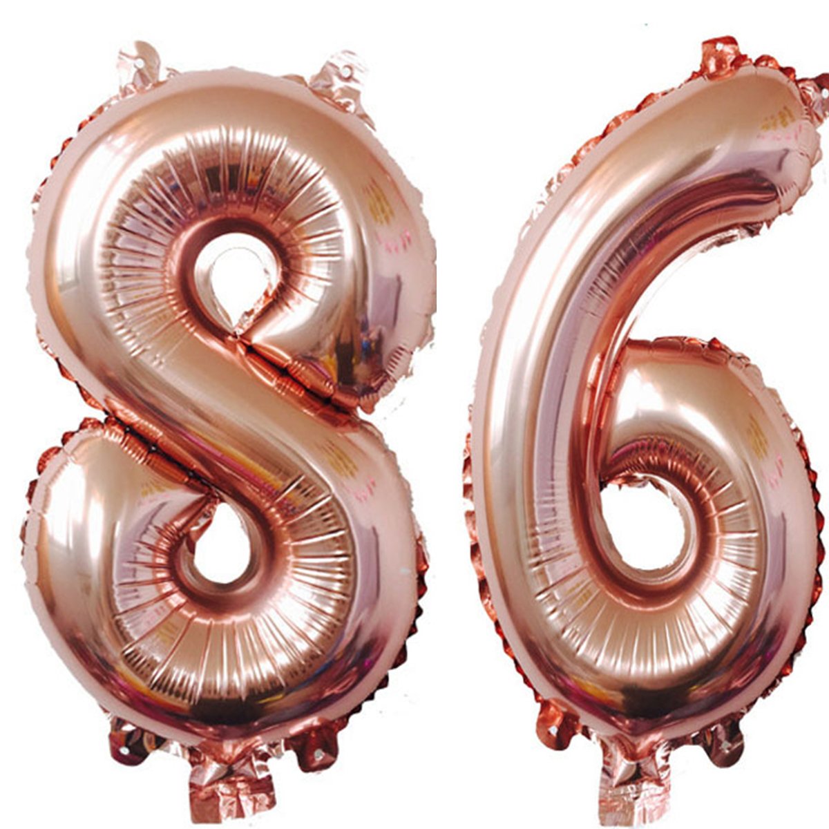 Amazon.com: 40inch Rose Gold Foil 86 Helium Jumbo Digital Number ...