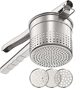 Amazon.com: Livilord Large 15oz Potato Ricer with 3 Interchangeable ...