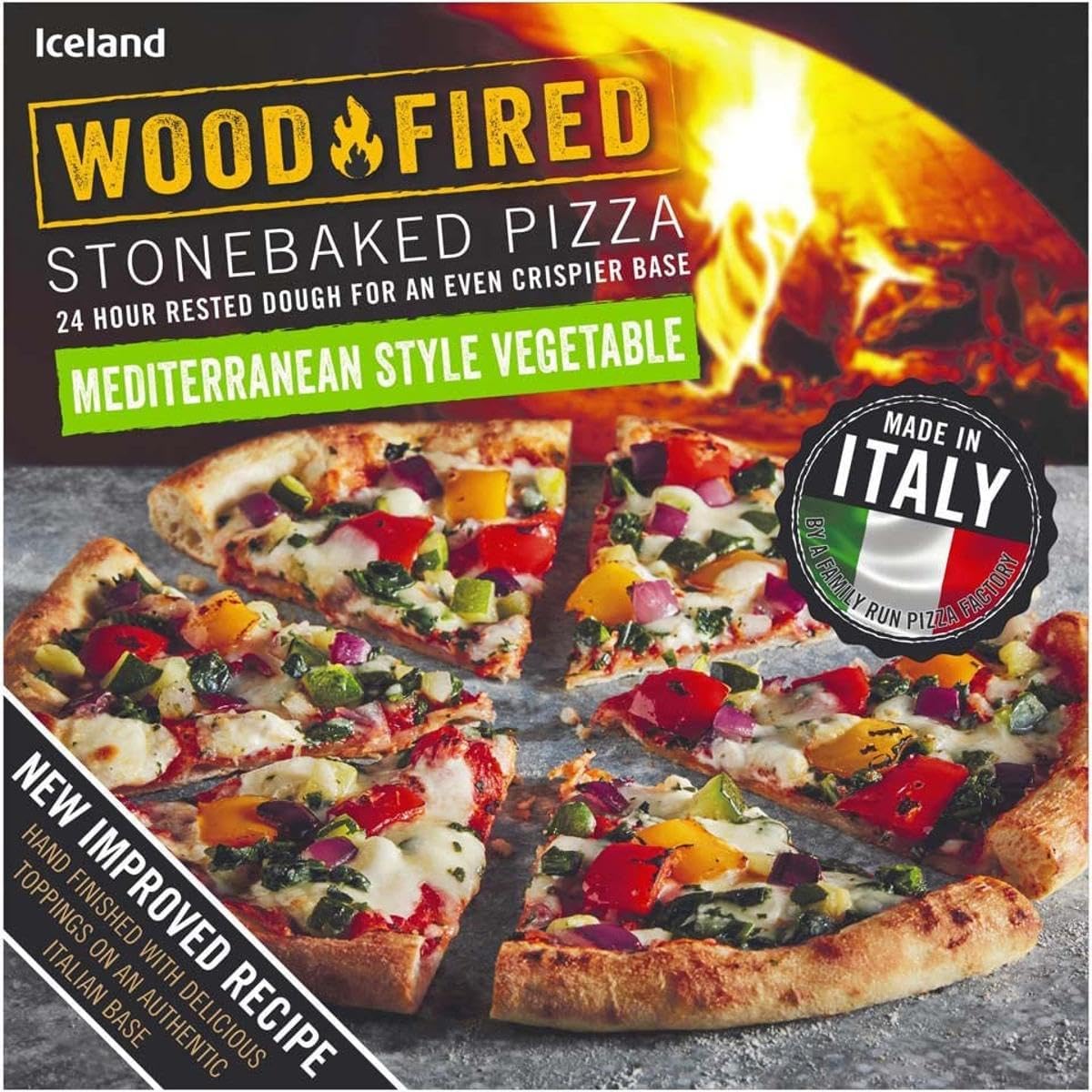 Iceland Mediterranean Style Vegetable Woodfired Pizza 401g (Frozen ...
