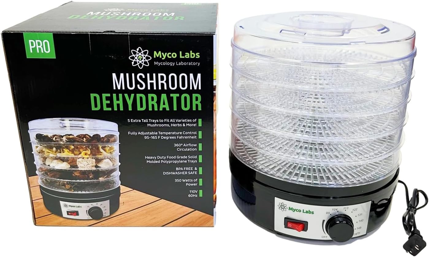 Amazon.com: Myco Labs 350 Watt Mushroom Dehydrator with Adjustable Temperature Control and Extra ...