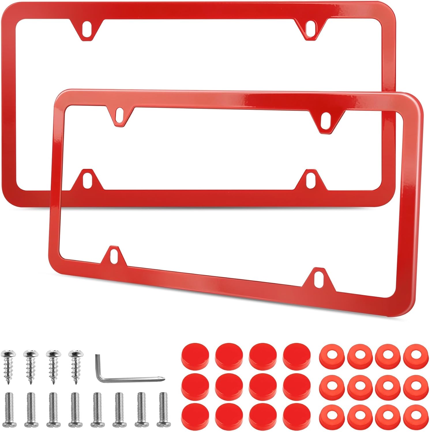 Amazon.com: Lrokimg Red License Plate Frames 2 Pack, License Plate ...