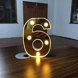 TTiiLoe LED Number Letter Lights 16cm Marquee Decoration Light Up 0-9 ...