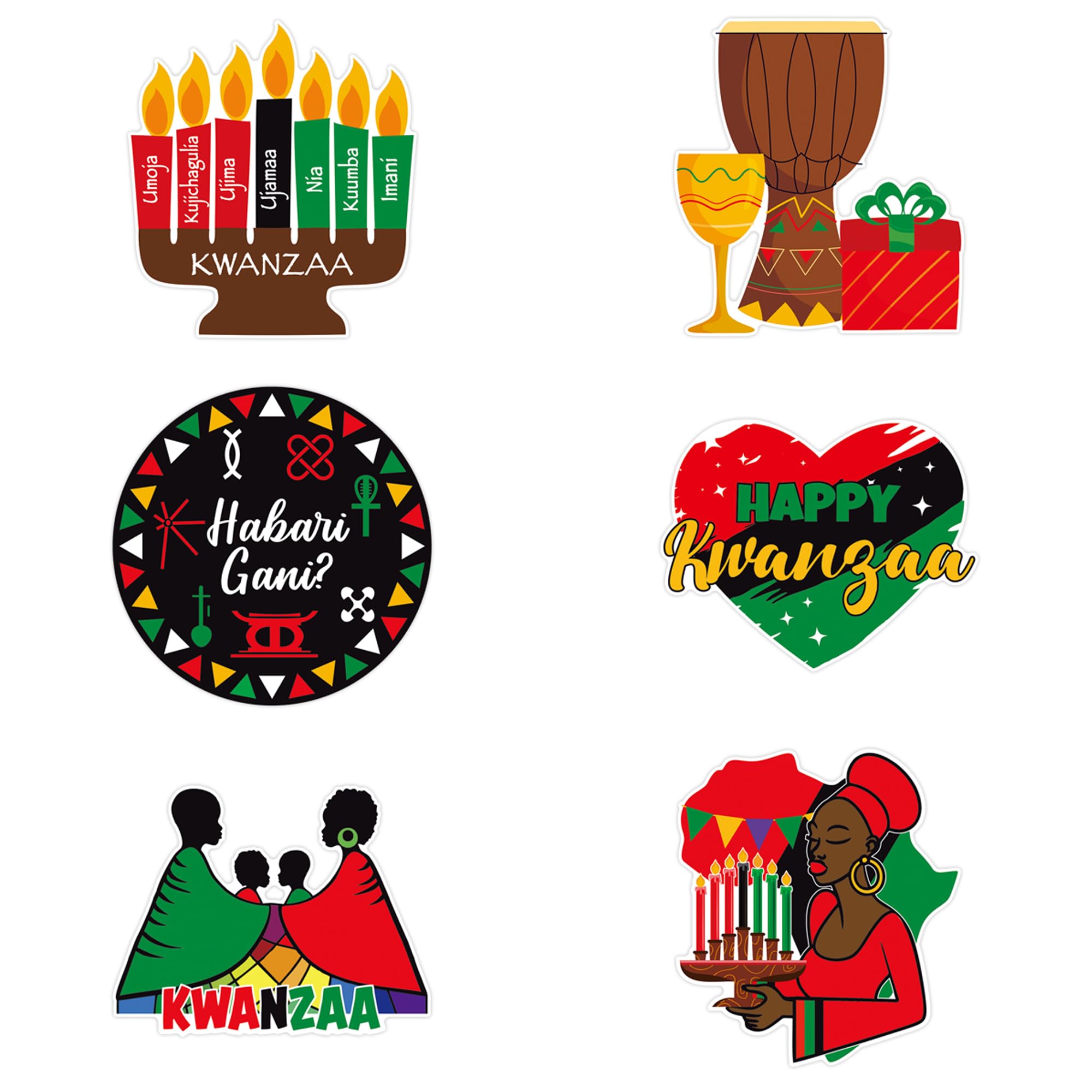 Amazon.com: Happy Kwanzaa DIY Shaped Cut-Outs Party Supplies - Kwanzaa ...