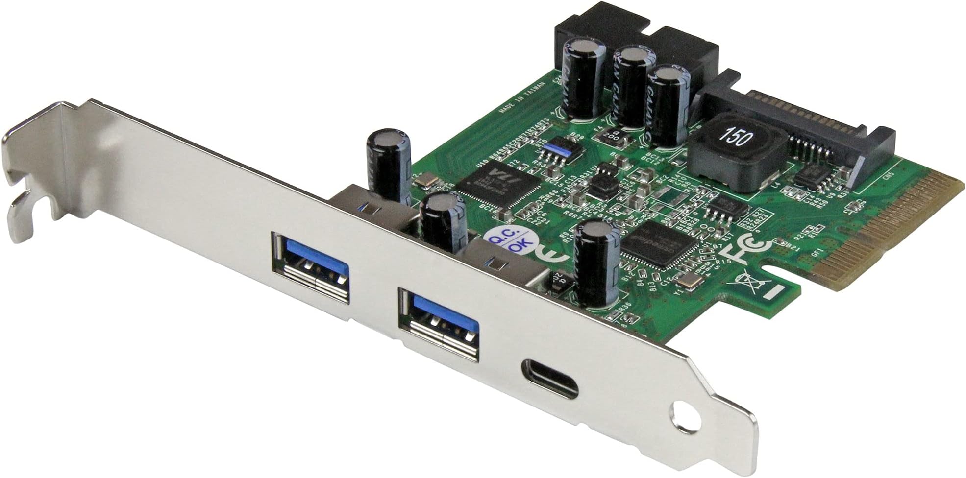 StarTech.com USB 3.1 PCIE Card - 5 Port - 1x USB-C - 2x USB-A - 1x 2 ...