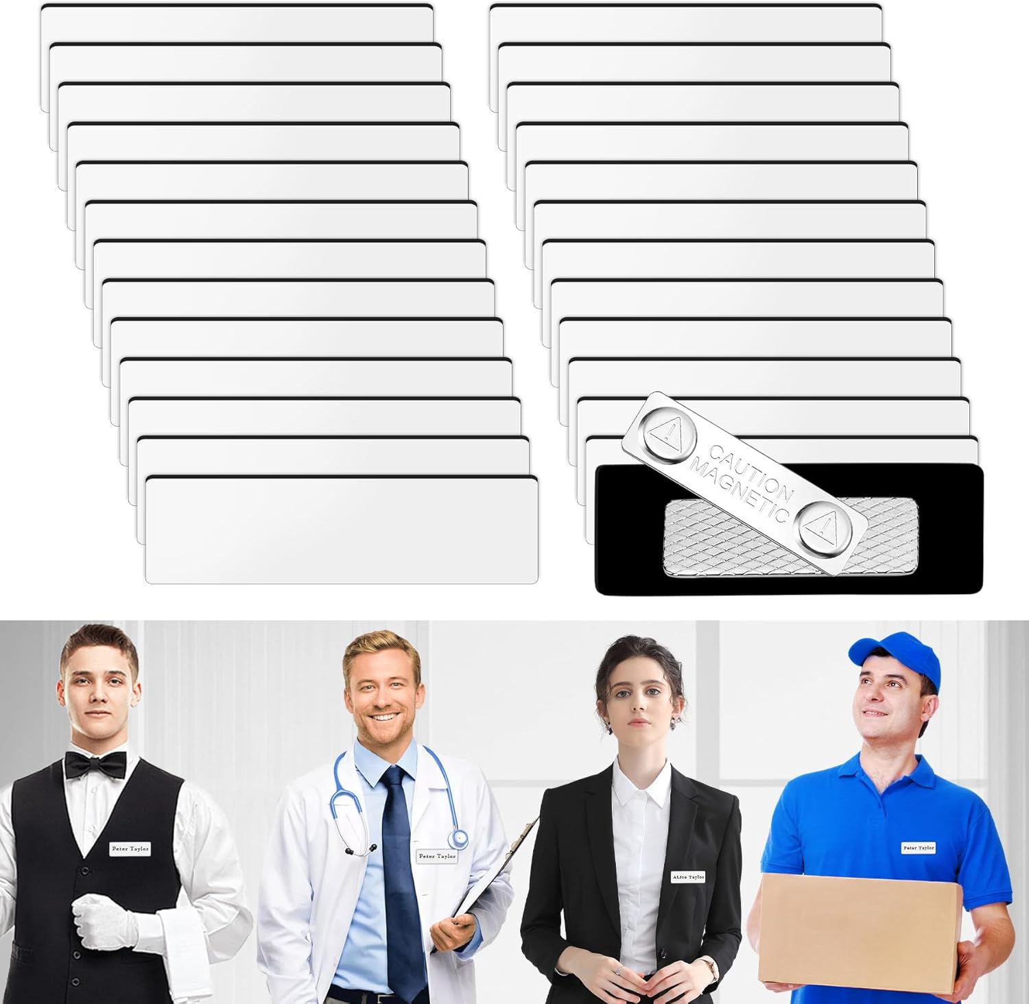 Amazon.com: Blank Magnetic Name Tags for Clothes, 25 Pack Plastic ...
