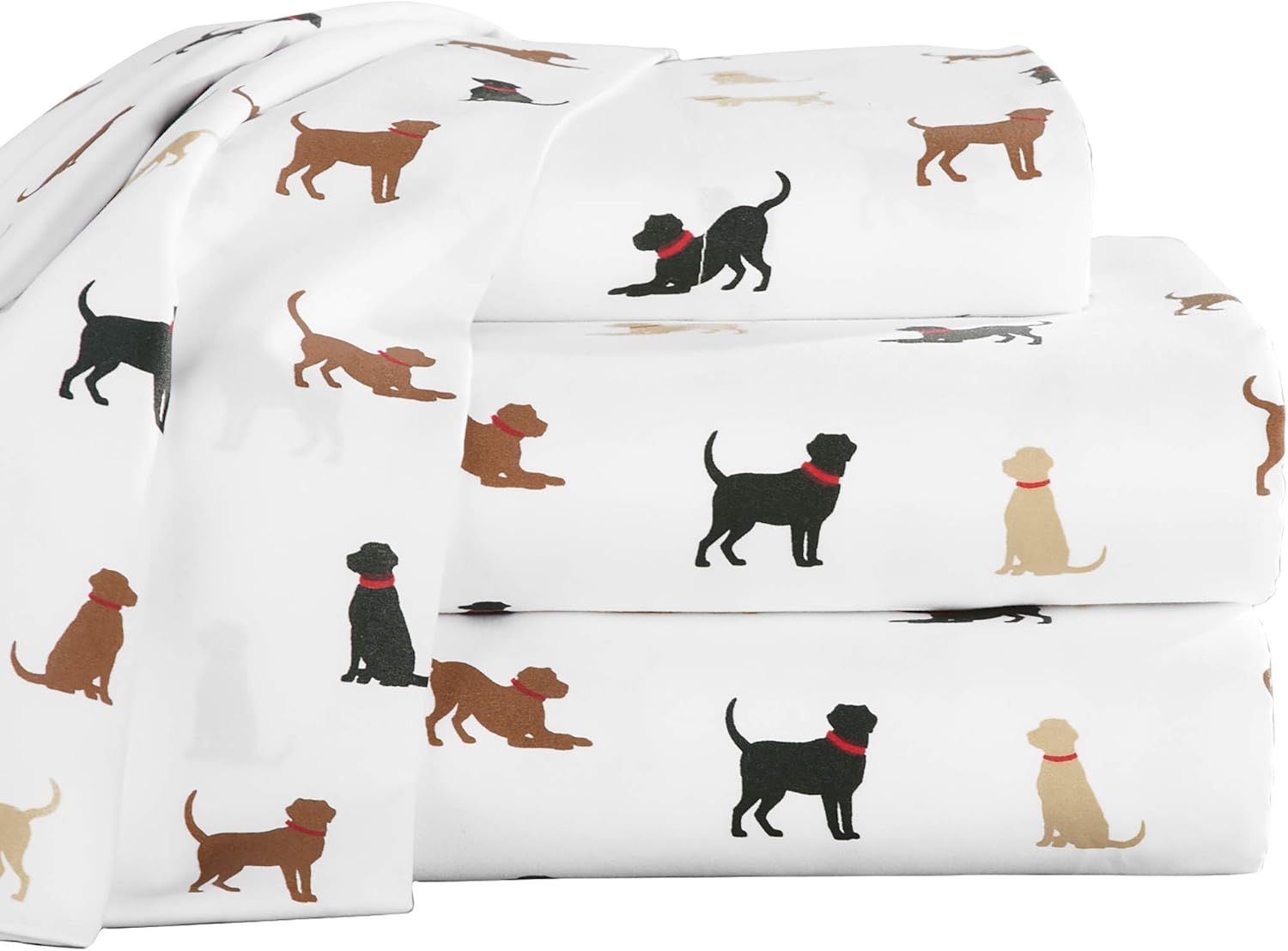 Amazon.com: Collections Etc Whimsical Novelty Printed Dog Bedding Sheet ...