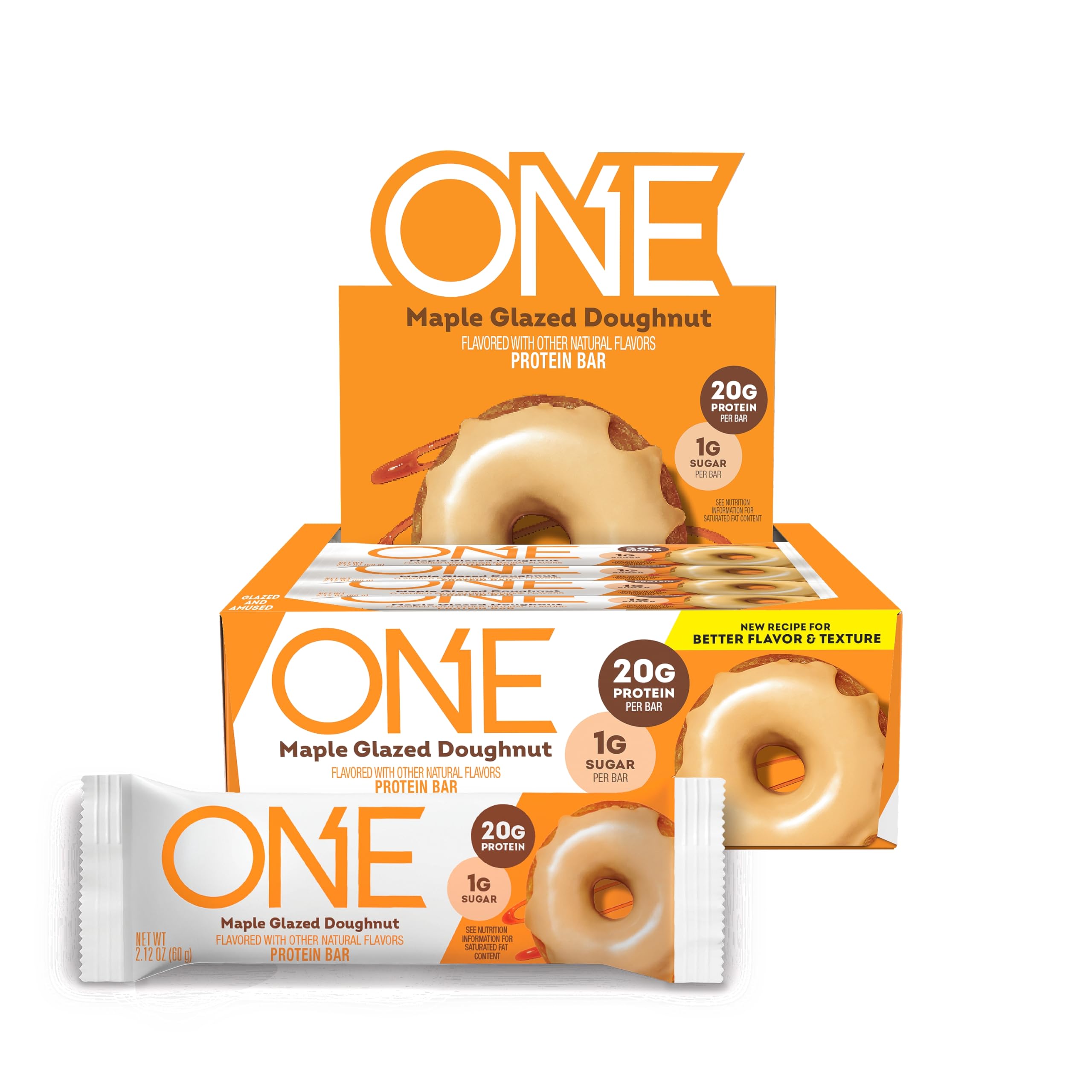 Amazon.com: ONE Protein Bars, Maple Glazed Doughnut, Gluten Free with ...