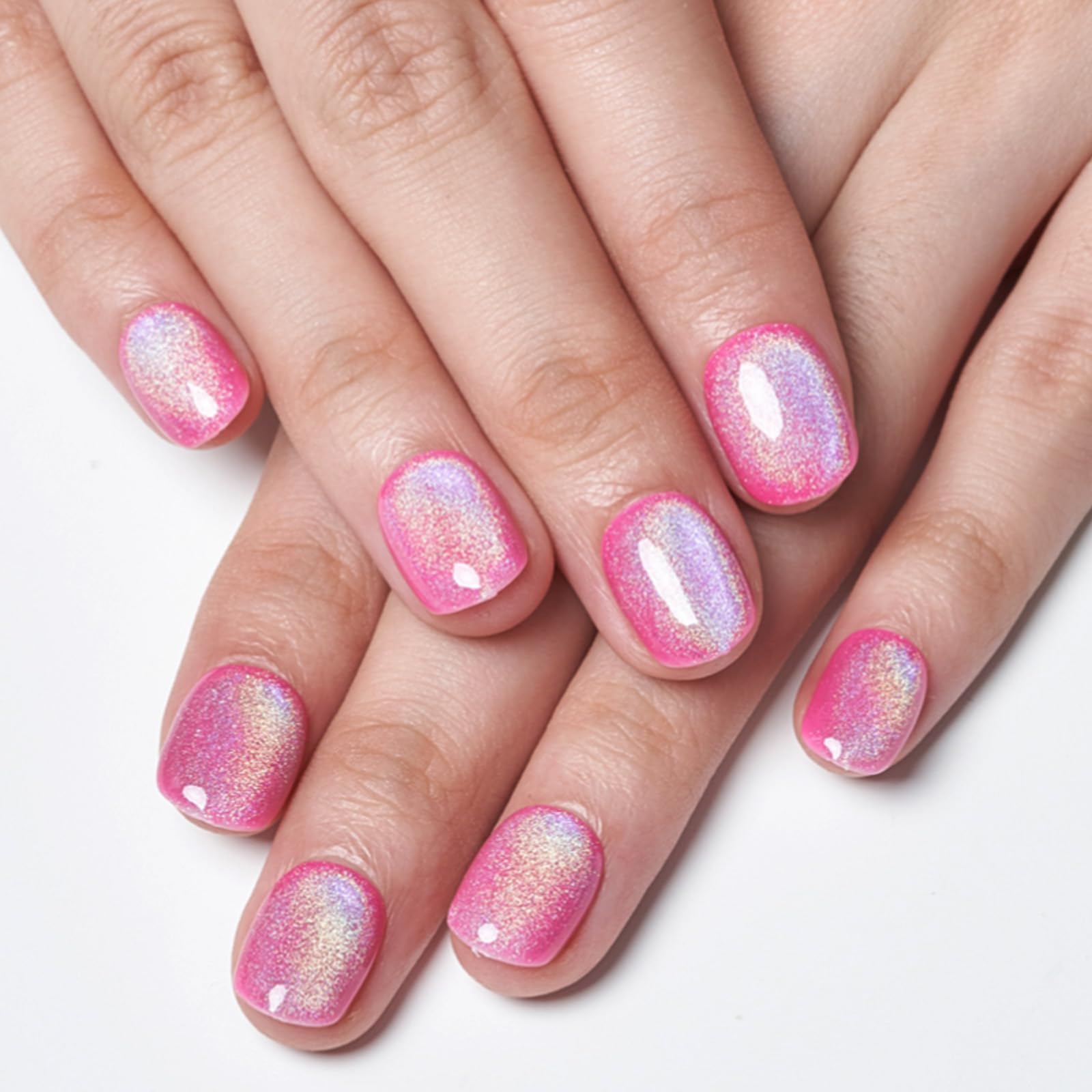 Amazon.com: Press on Nails Extra Short, Glitter Gold Red Chrome Square ...