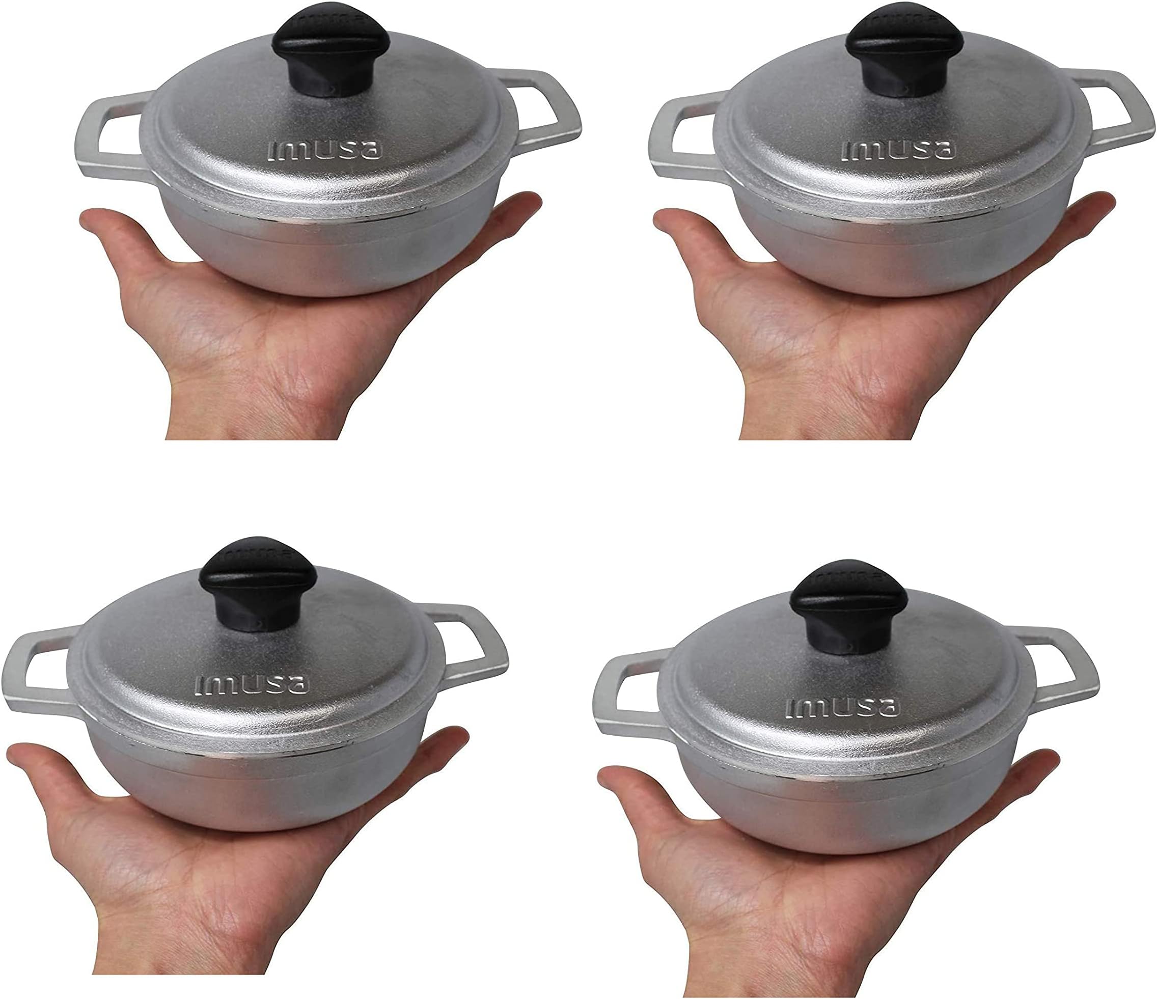 Amazon.com: IMUSA USA 4 Piece 0.5Qt Traditional Colombian Mini Calderos ...