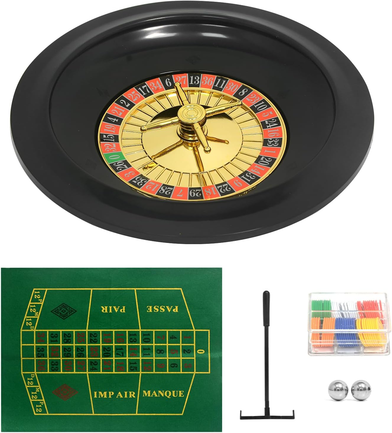 Amazon.com : SODFAS Roulette Wheel Game Set Casino Game Set with 60 ...