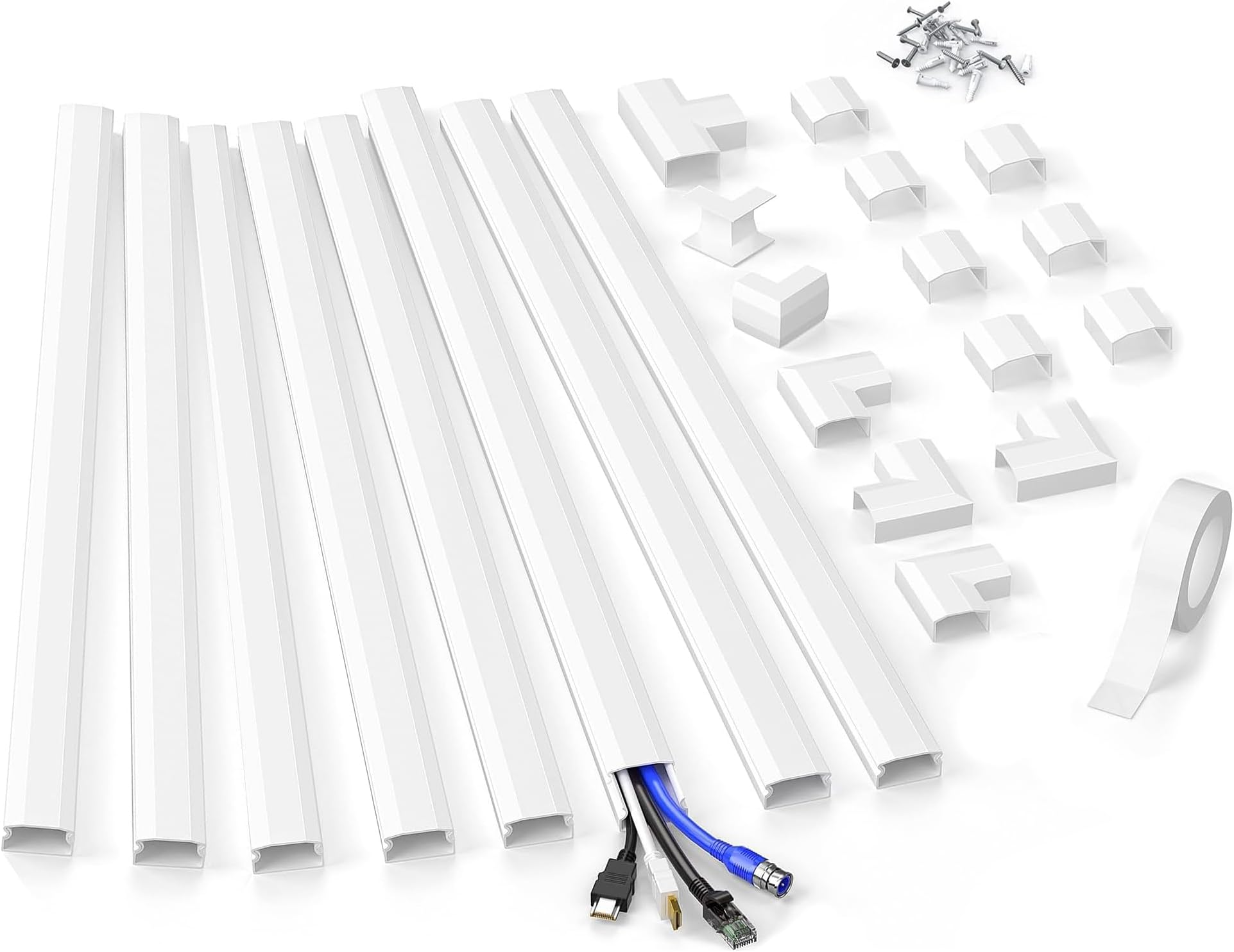 One Cord Cover Wall - 153in Mini Wire Hider, Wire Cover for Hiding ...