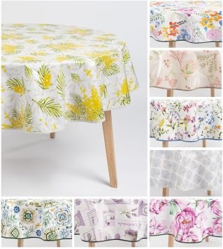 laro Ø 160 cm Premium Line Sommerblumen Bunt Hell Tischdecke rund - PVC ...