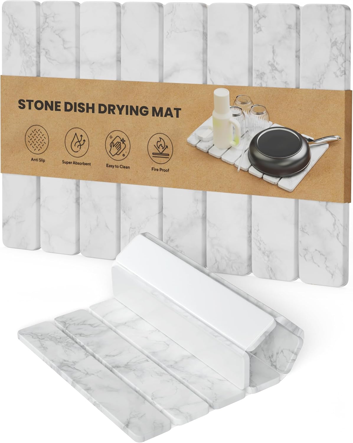 Amazon.com: CHROME CLUB Stone Drying Mat for Kitchen Counter ...