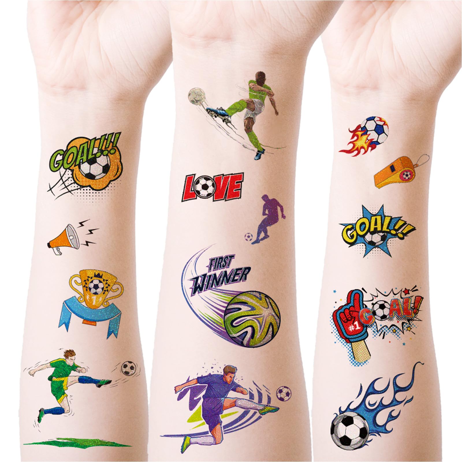 Snapklik.com : Soccer And Football Temporary Tattoos For Kids, 24 ...