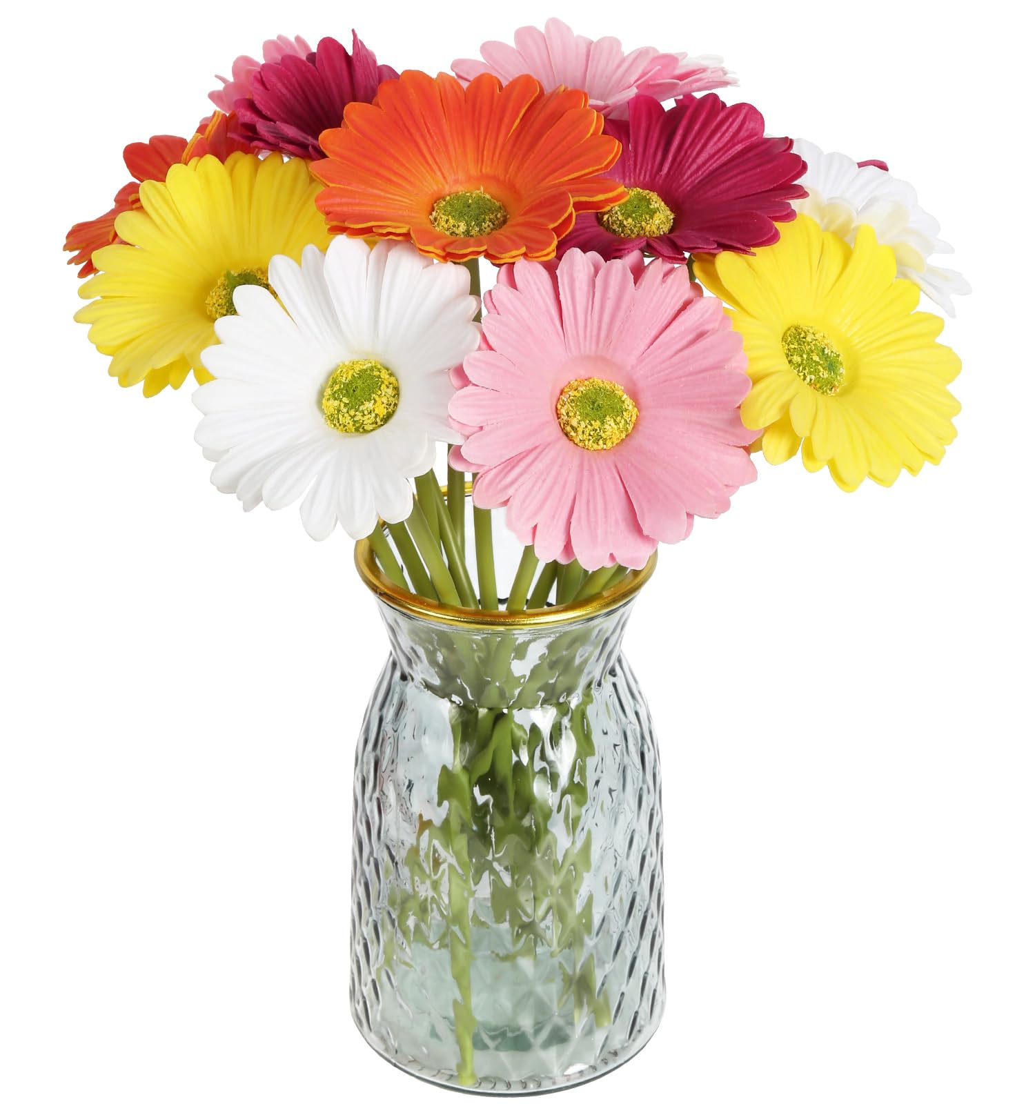 Amazon.com: IPOPU Gerbera Daisy Artificial Flowers,20PCS Fake Daisies ...