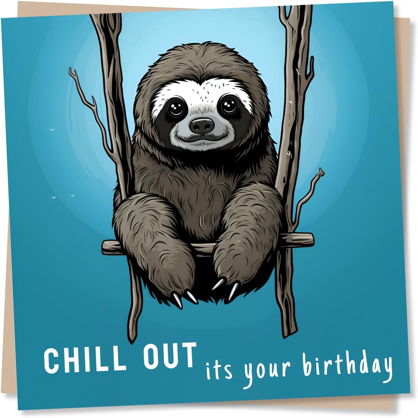 Funny Sloth Happy Birthday Card - Chill Out It's Your Birthday - For ...