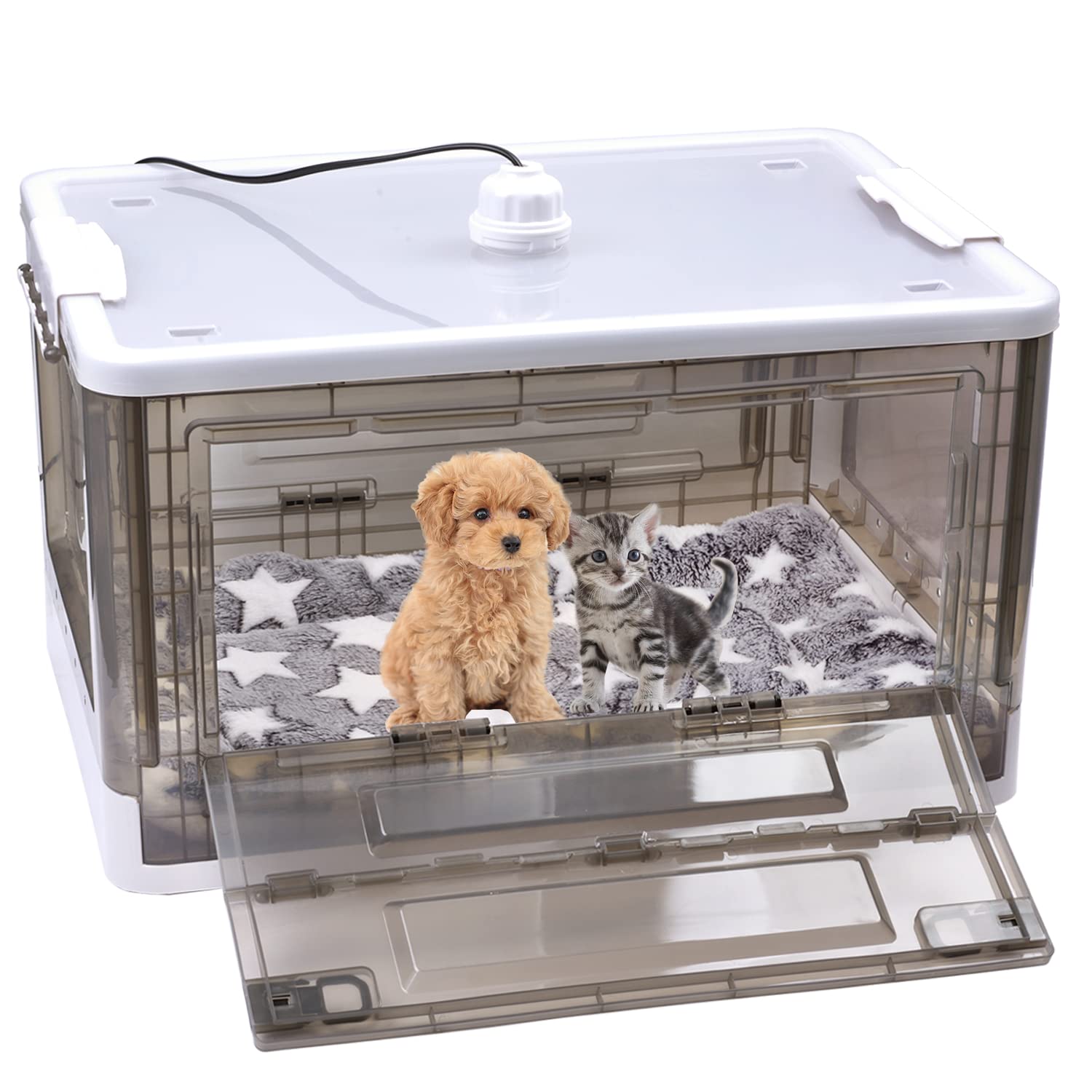 HKDQ Puppy Incubator,Puppy Incubator with Heating, Large PET Brooder ...