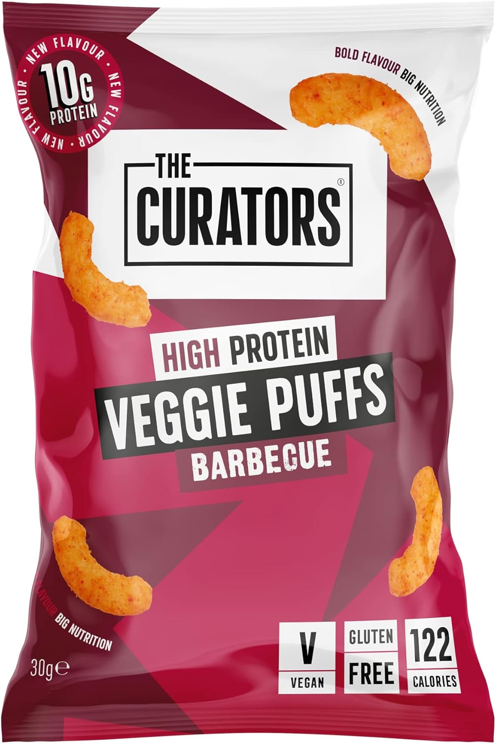 THE CURATORS High Protein Veggie BBQ Puffs, Multipack Crisps, 30g (20 ...