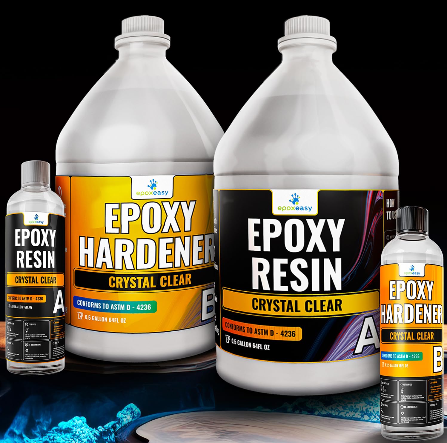 Amazon.com: Table Top Epoxy Resin 1 Gallon Kit - Food Safe, Crystal ...