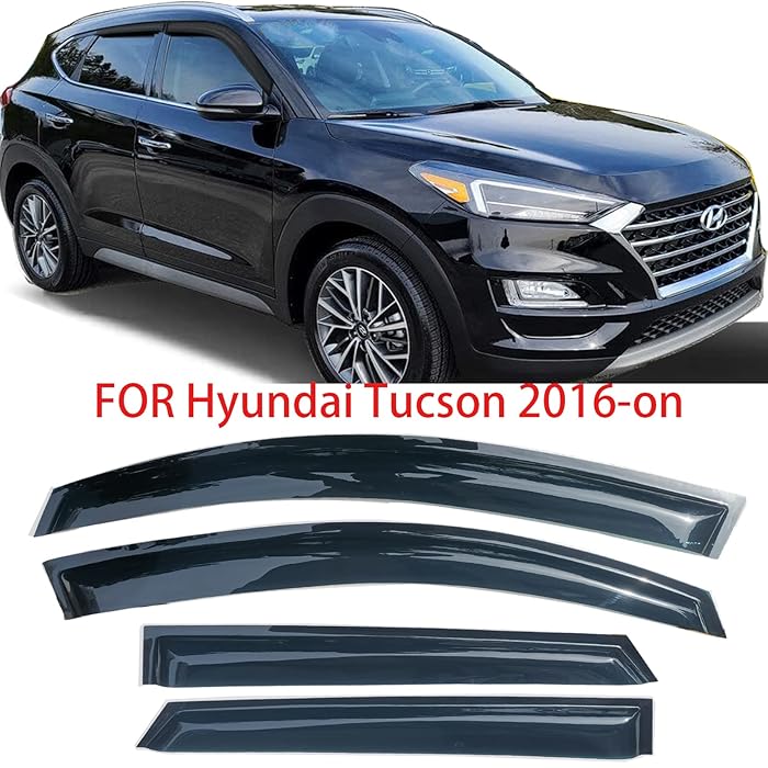 Buy Tape On Side Car Window Shade Vent Visors for Hyundai Tucson 2016 ...