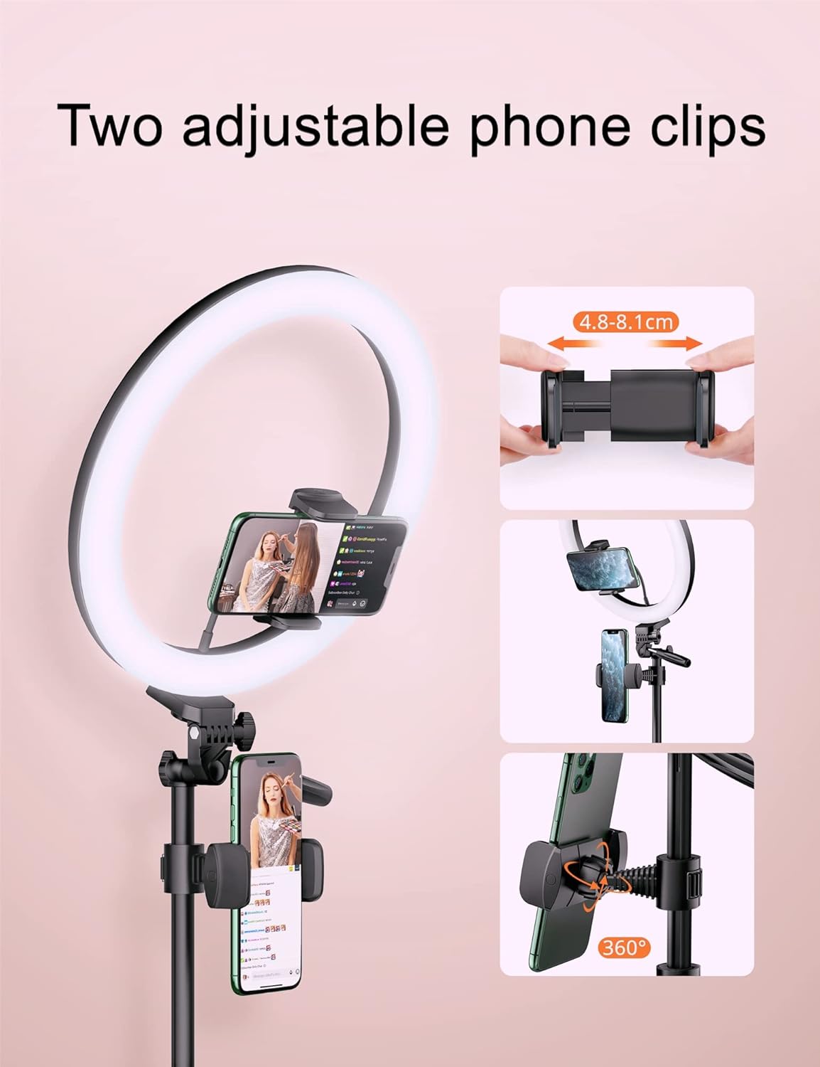Buy Ring Light,12 Selfie Ring Light with Remote Control Tripod Stand ...