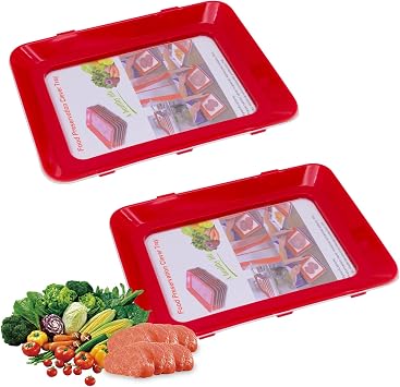 Food Storage Tray,Stackable Stretch Fresh Storage Trays,Silicone Food ...