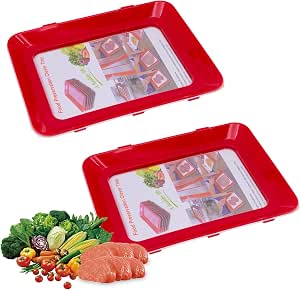 Food Storage Tray,Stackable Stretch Fresh Storage Trays,Silicone Food ...