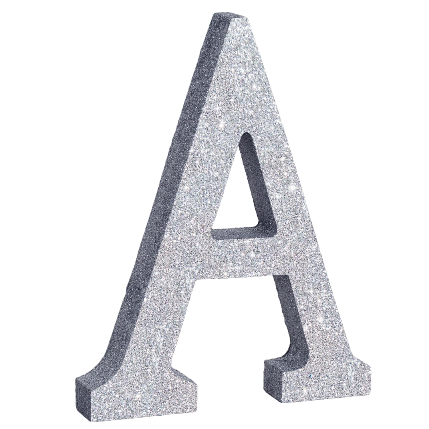 Amazon.com: TONIFUL 8 Inch Silver Glitter Letter A Table Centerpiece A ...