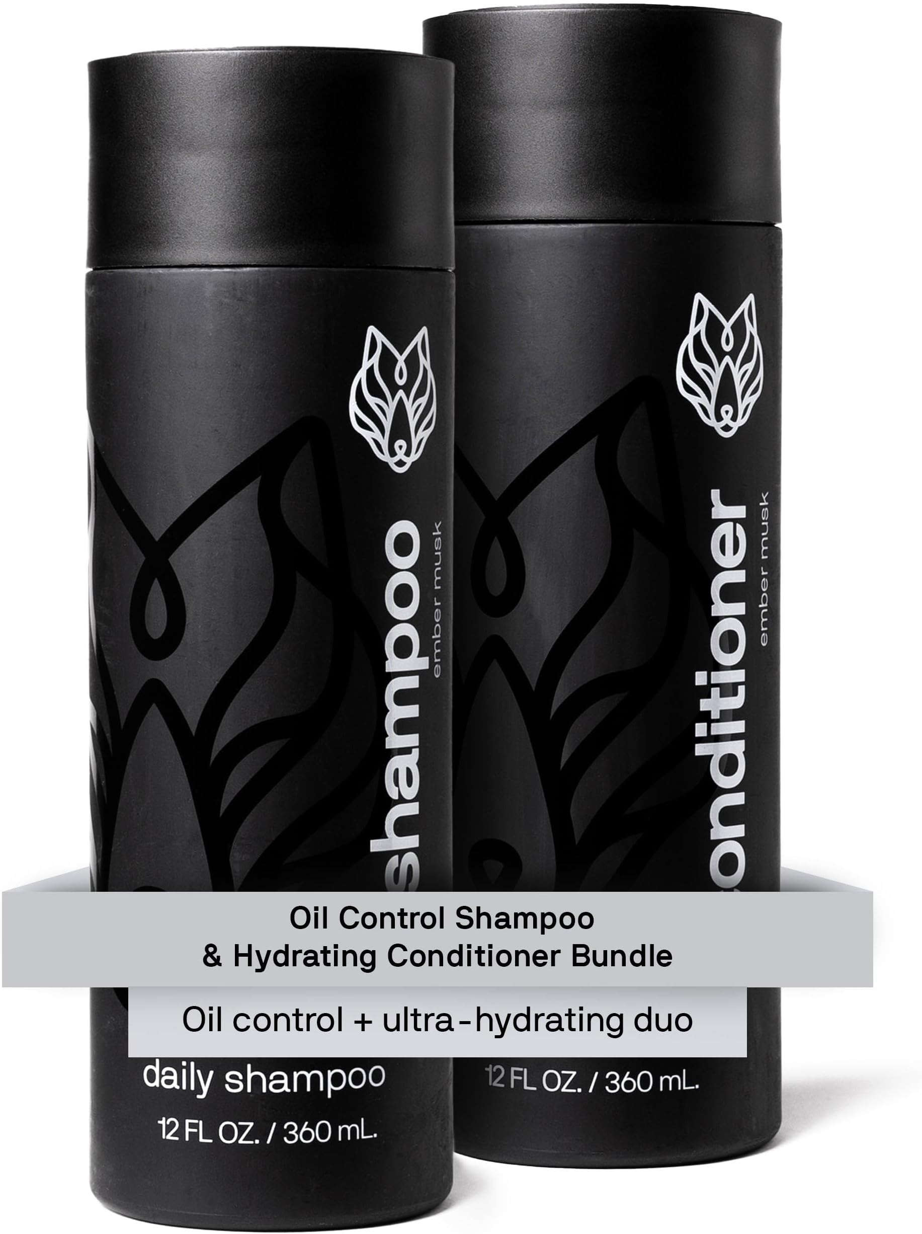 Amazon.com : Black Wolf Mens Shampoo & Conditioner Set for Oily Hair ...