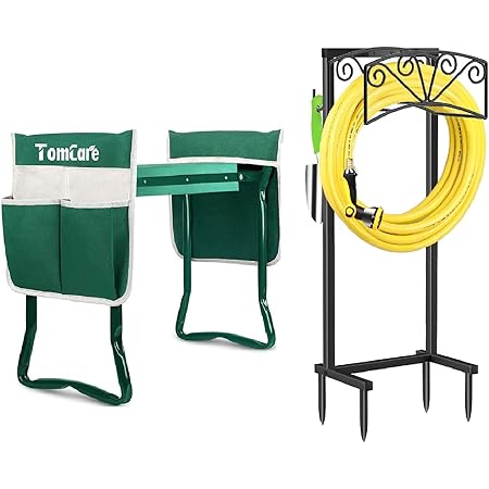 Amazon.com: TomCare 4 Spikes Garden Hose Holder with Upgraded Garden ...