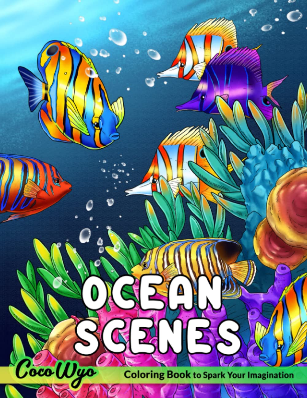 Ocean Scenes Coloring Book: Peaceful Relaxing Ocean Scenes and ...