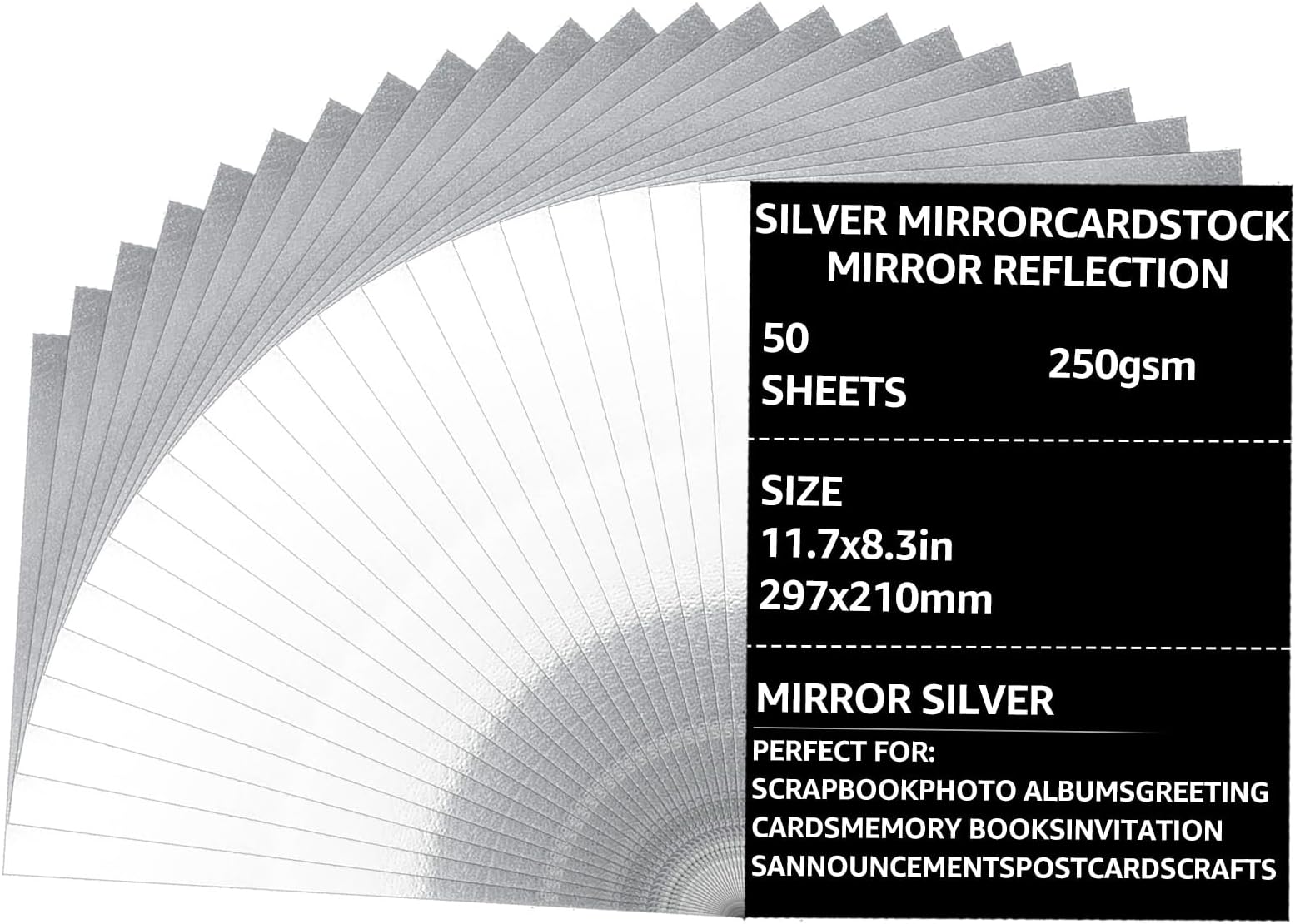 A4 Silver Mirror Card (Pack of 5 Sheets) : Amazon.co.uk: Home & Kitchen