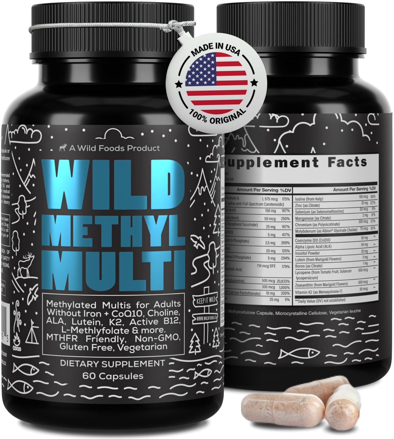Amazon.com: Wild Methylated Multivitamin for Women & Men | Daily Multi ...